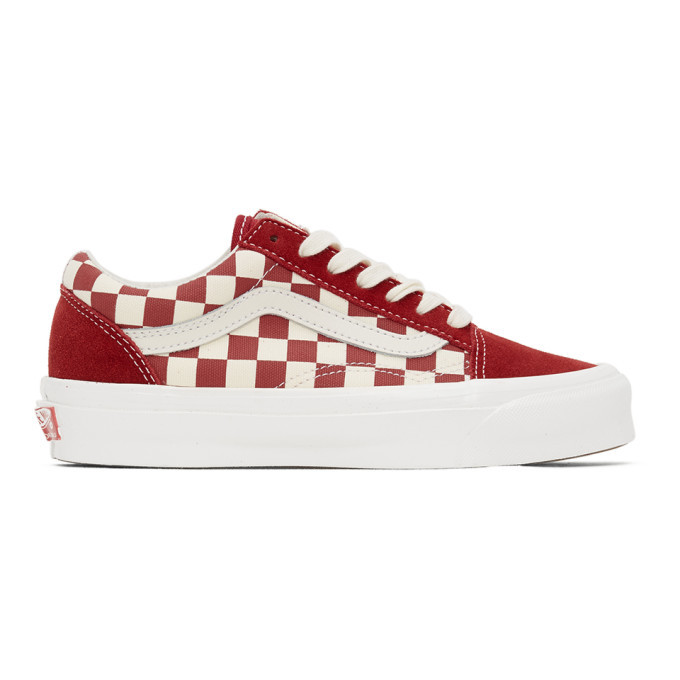 Vans White and Red OG Old Skool LX Sneakers Vans