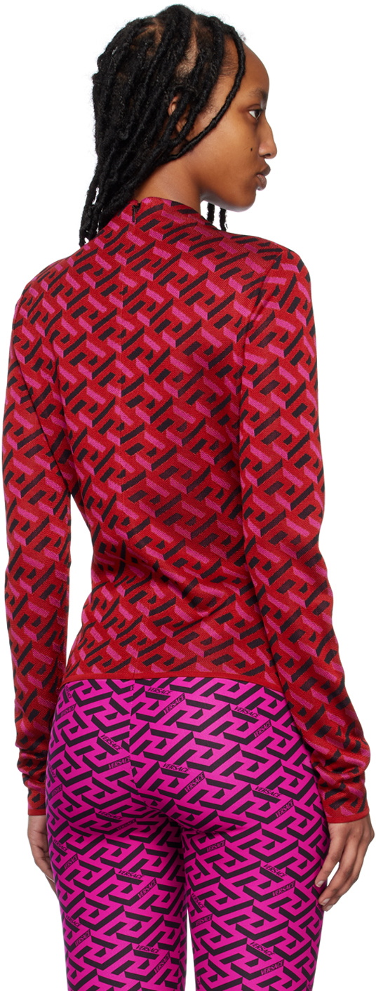 Versace Red 'La Greca' Sweater Versace