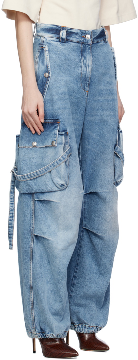 MSGM Blue Cargo Pocket Jeans MSGM