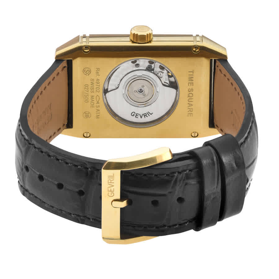 Gevril Time Square Automatic Black Dial Mens Watch 49703 Gevril