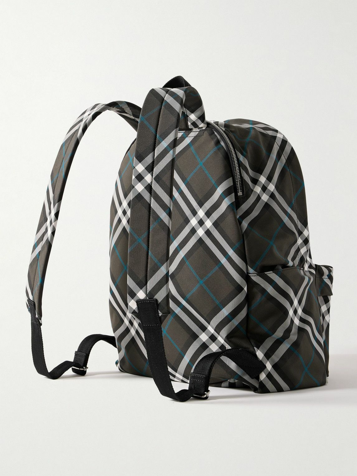 Burberry - Logo-Embroidered Checked Coated-Canvas Backpack Burberry
