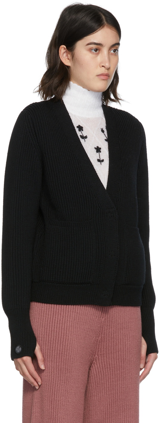 Saks Potts Black Wool Catherine Cardigan Saks Potts