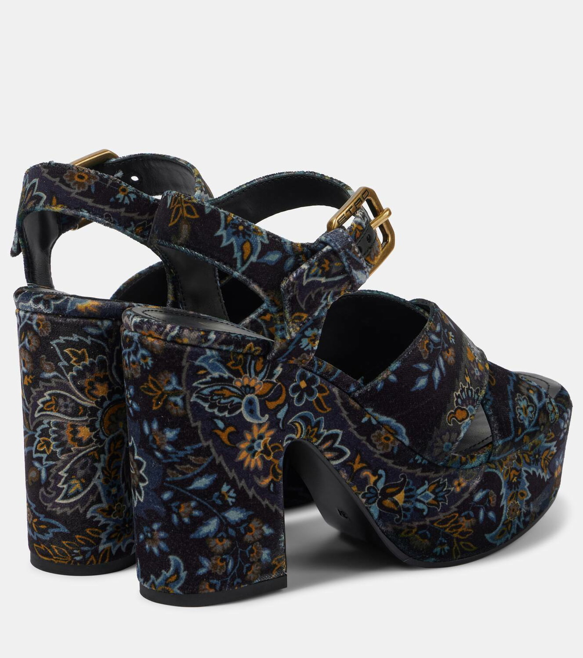 Etro Floral velvet platform sandals Etro