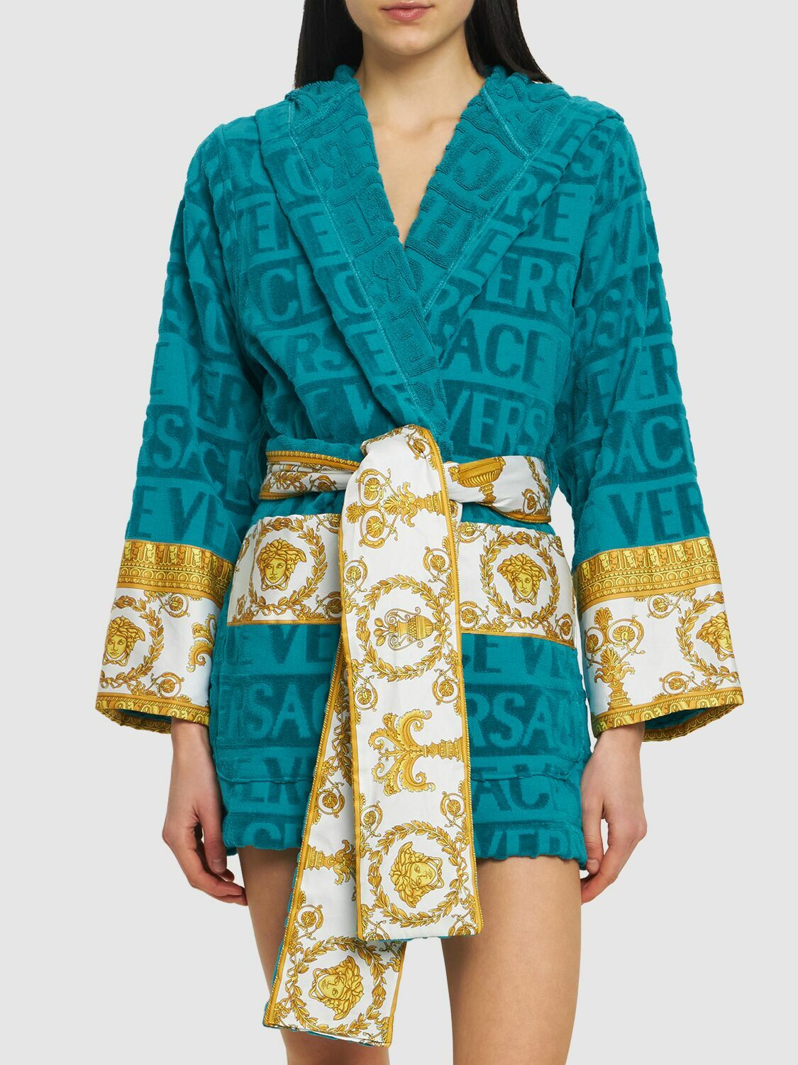 VERSACE - Barocco & Robe Short Cotton Robe Versace
