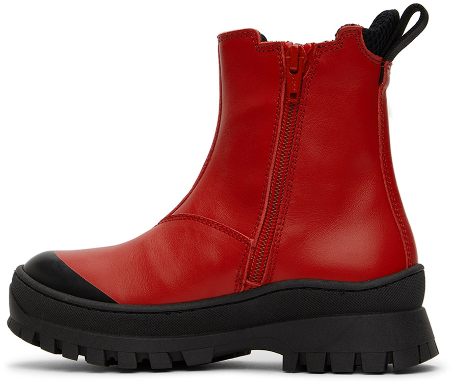 Marni Kids Red Leather Chelsea Boots Marni
