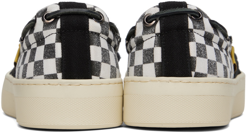 Rhude Black & White Checker Sneakers Rhude