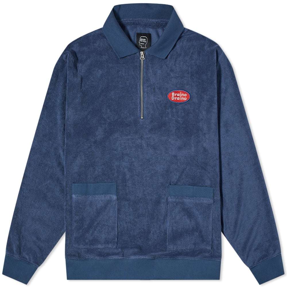 Brain Dead Wing It Half Zip Terry Polo Brain Dead