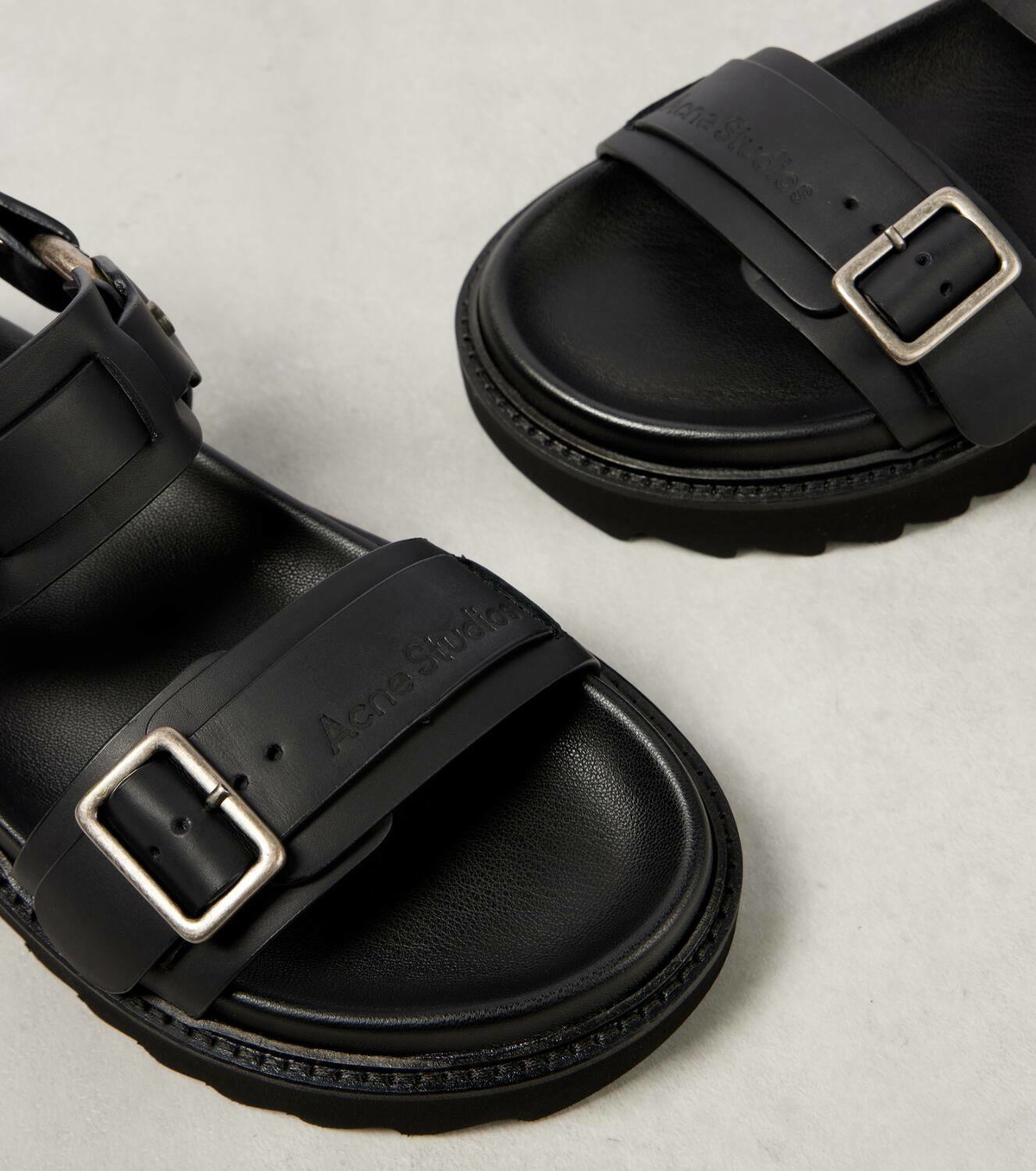 Acne Studios Debossed leather platform sandals Acne Studios