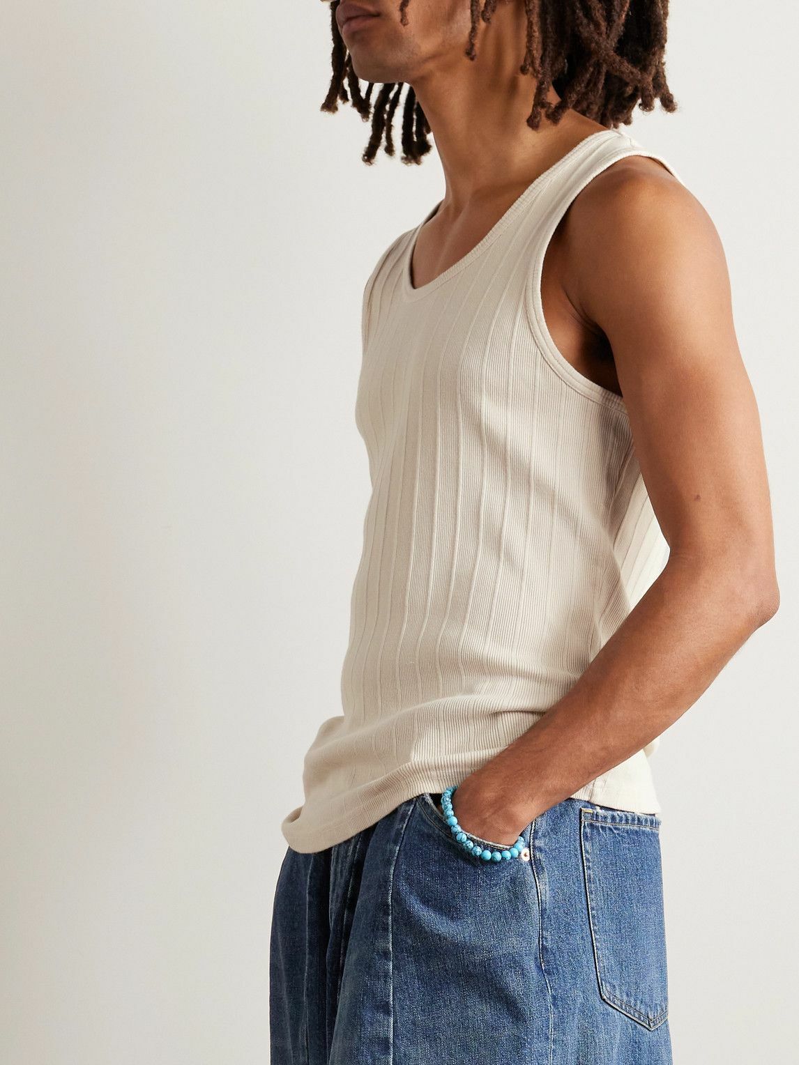 mfpen - Two-Pack Ribbed Organic Cotton Tank Tops - White mfpen