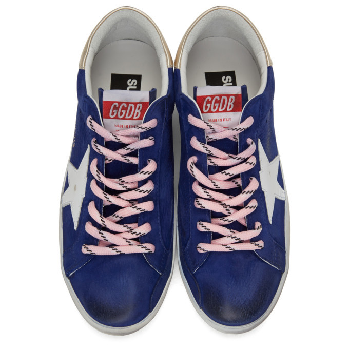Golden Goose Blue Nubuck Superstar Sneakers Golden Goose Deluxe Brand