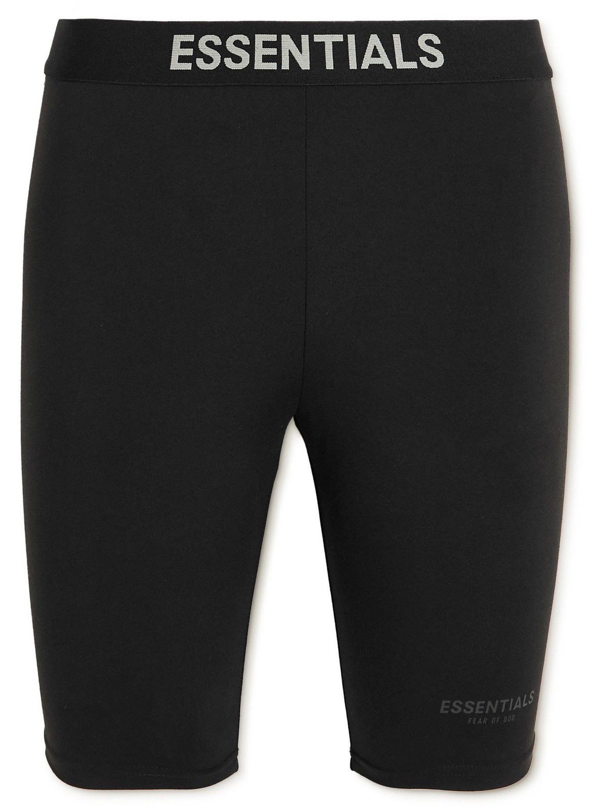 FEAR OF GOD ESSENTIALS - Logo-Detailed Stretch-Jersey Shorts - Black ...