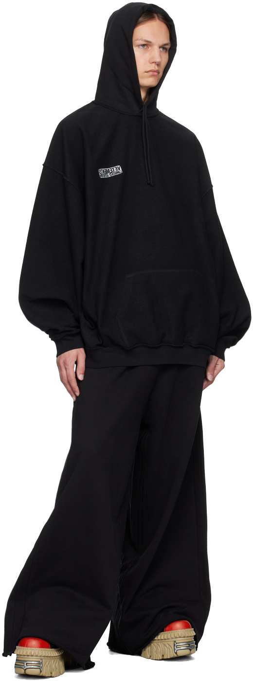 VETEMENTS Black Embroidered-Logo Sweatpants Vetements