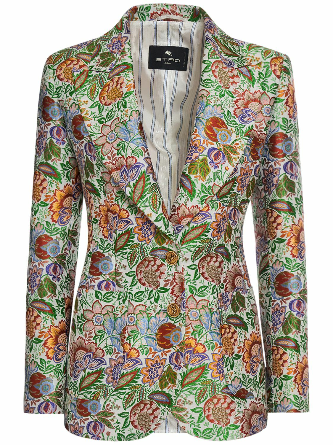 ETRO - Single Breasted Jacquard Fitted Jacket Etro