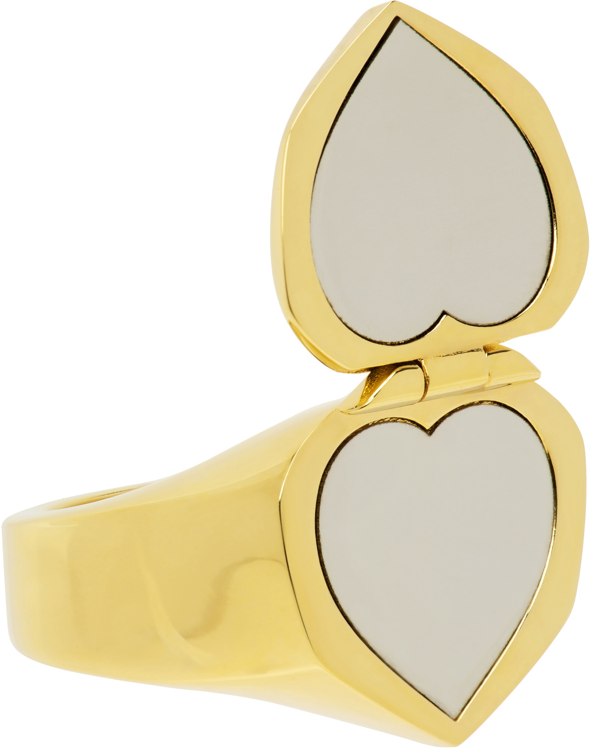 Givenchy Gold Heart Mirror Signet Ring Givenchy