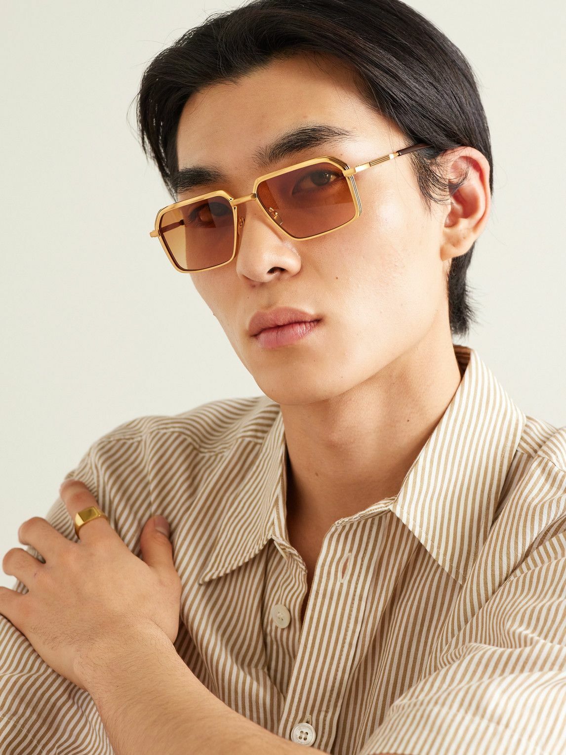 Jacques Marie Mage - Vasco Square-Frame Gold-Tone Sunglasses Jacques ...