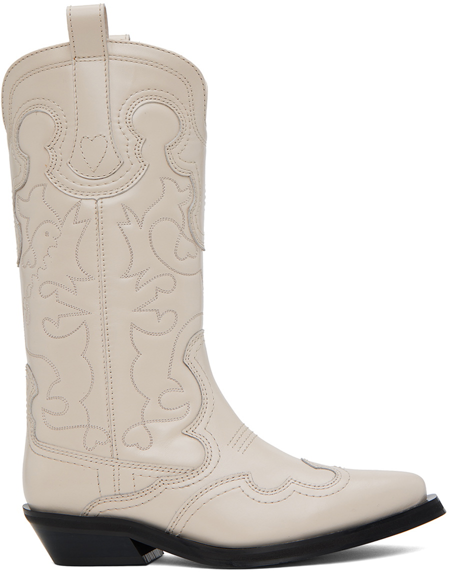 GANNI Beige Western Boots GANNI