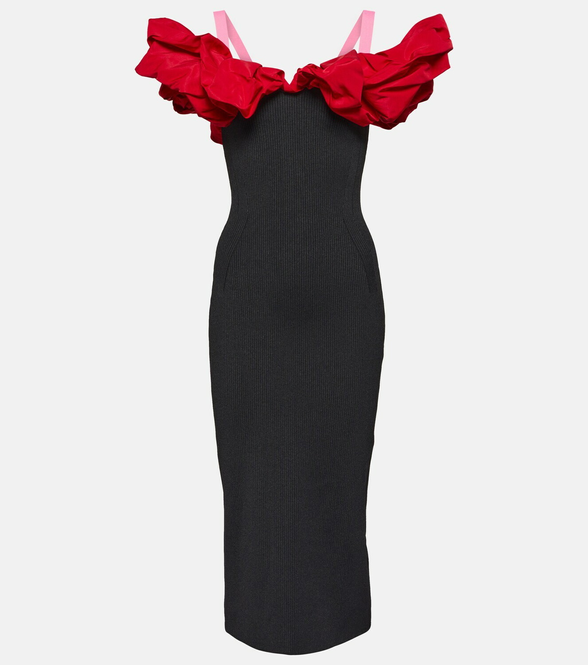 Alexander McQueen Ruffle-trimmed off-shoulder midi dress Alexander McQueen
