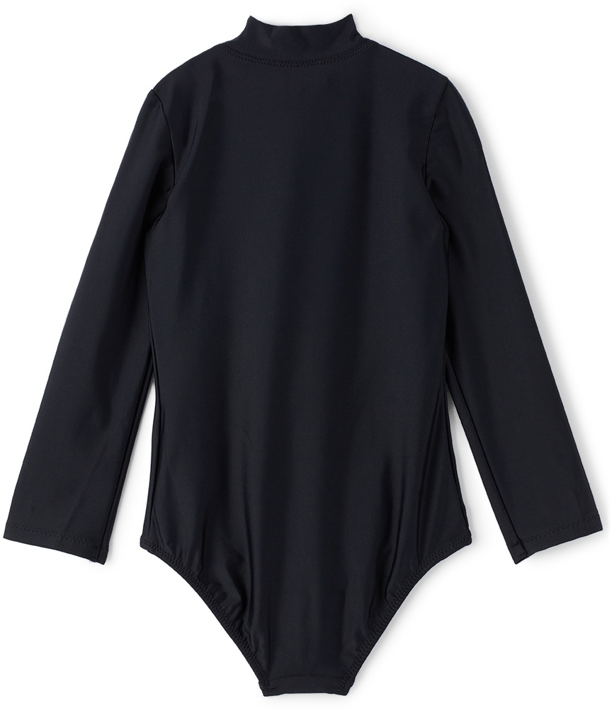 Mini Rodini Kids Black Elephant Long Sleeve Swimsuit Mini Rodini