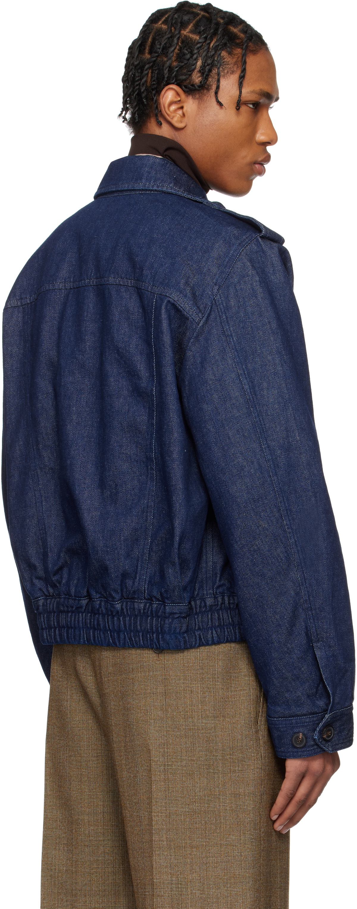 Dries Van Noten Navy Cropped Denim Jacket Dries Van Noten