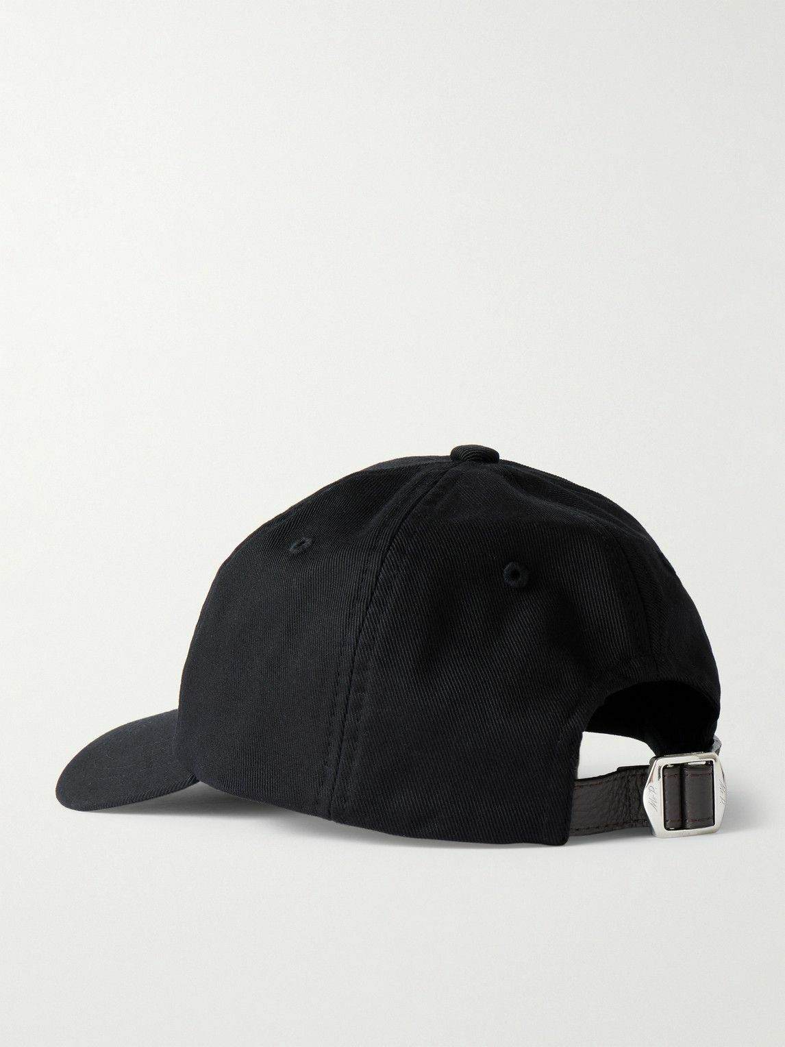 Mr P. - Leather-Trimmed Cotton-Twill Baseball Cap Mr P.