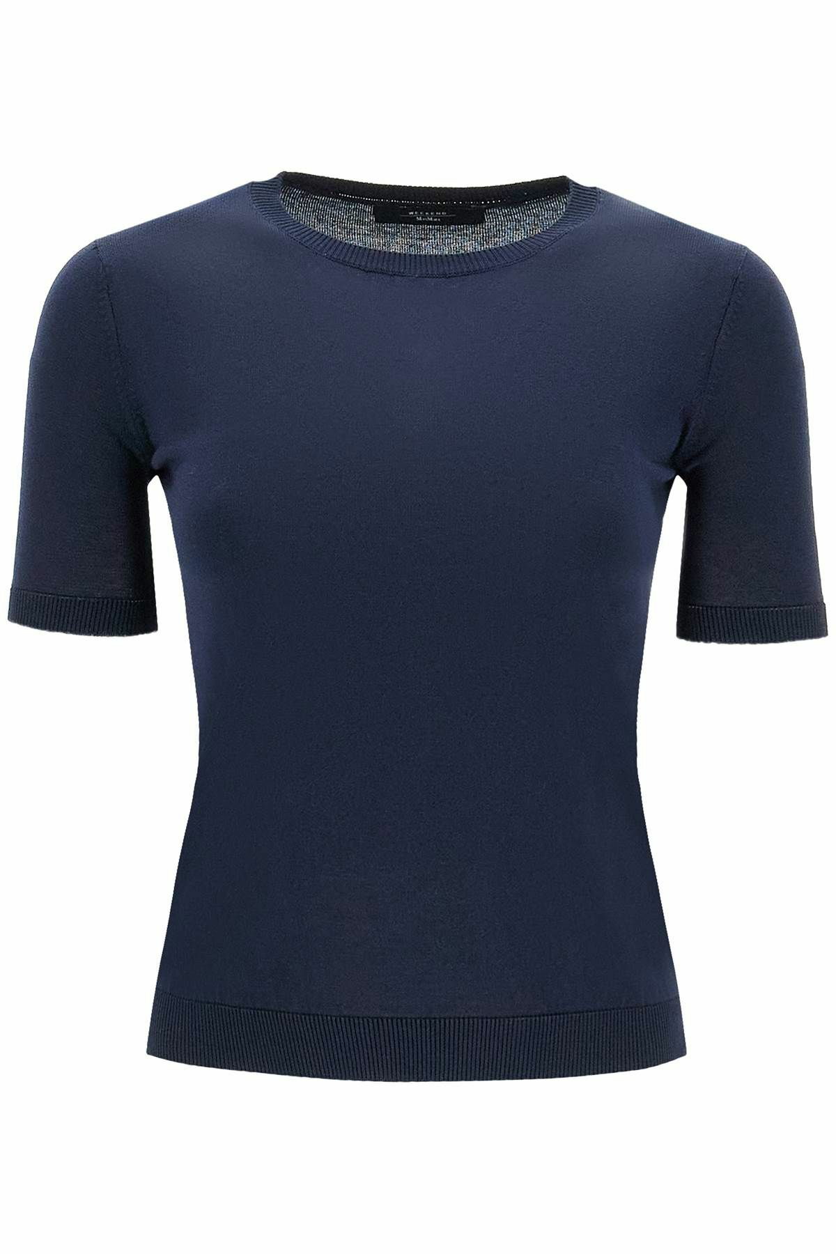 WEEKEND MAX MARA silk and cotton 'agro' knit top Blue Weekend Max Mara
