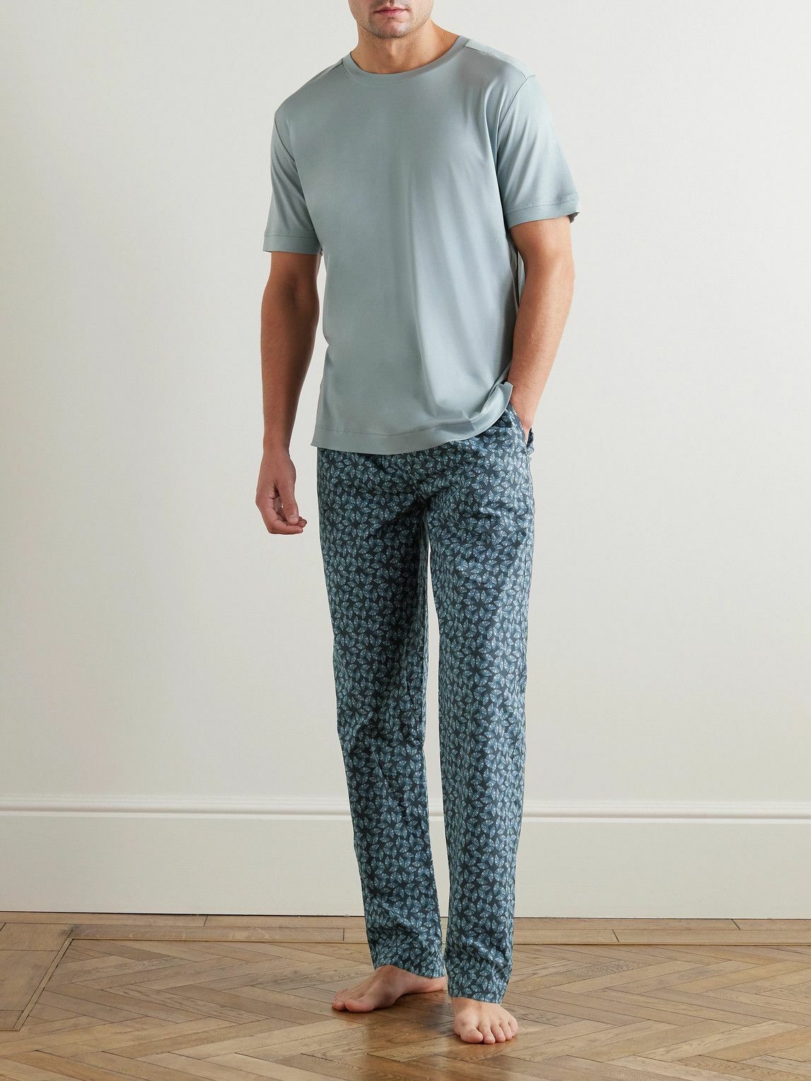 Zimmerli - Printed Cotton-Poplin Pyjama Bottoms - Blue Zimmerli