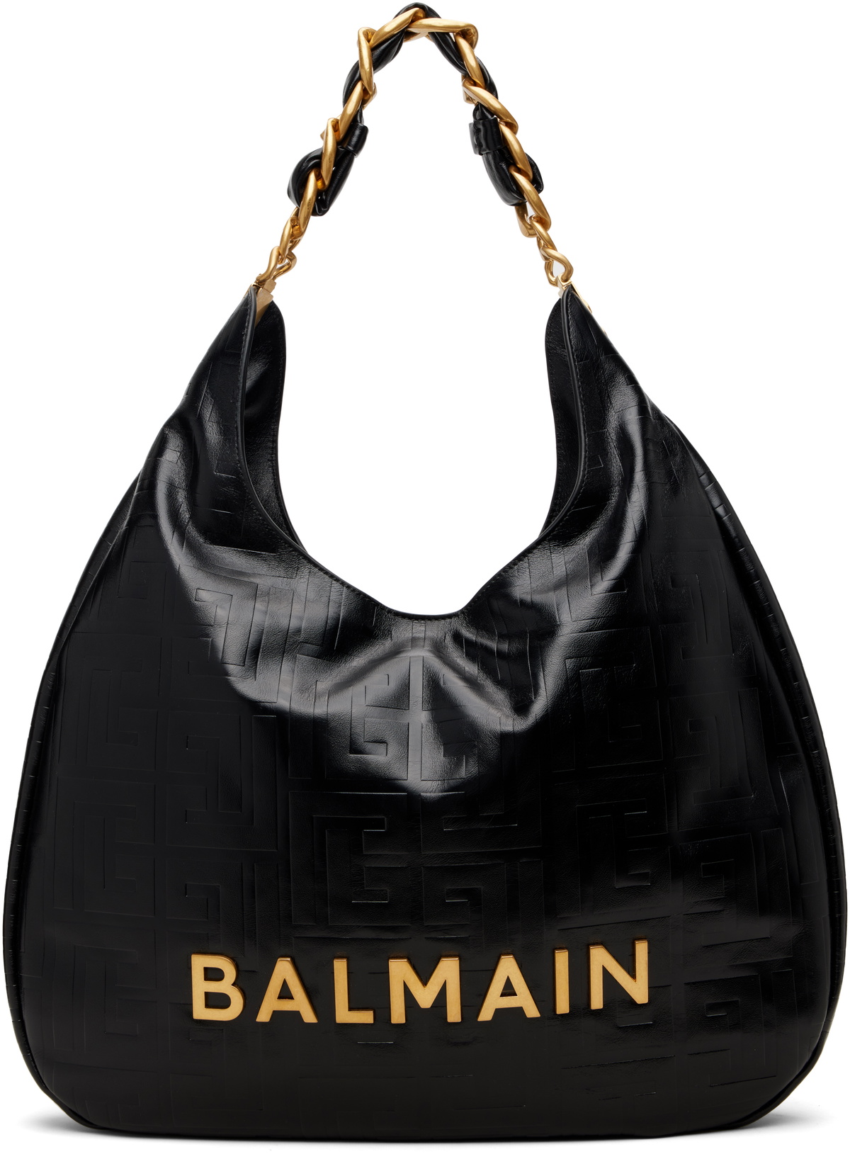 Balmain Black 1945 Soft Monogram Bag Balmain