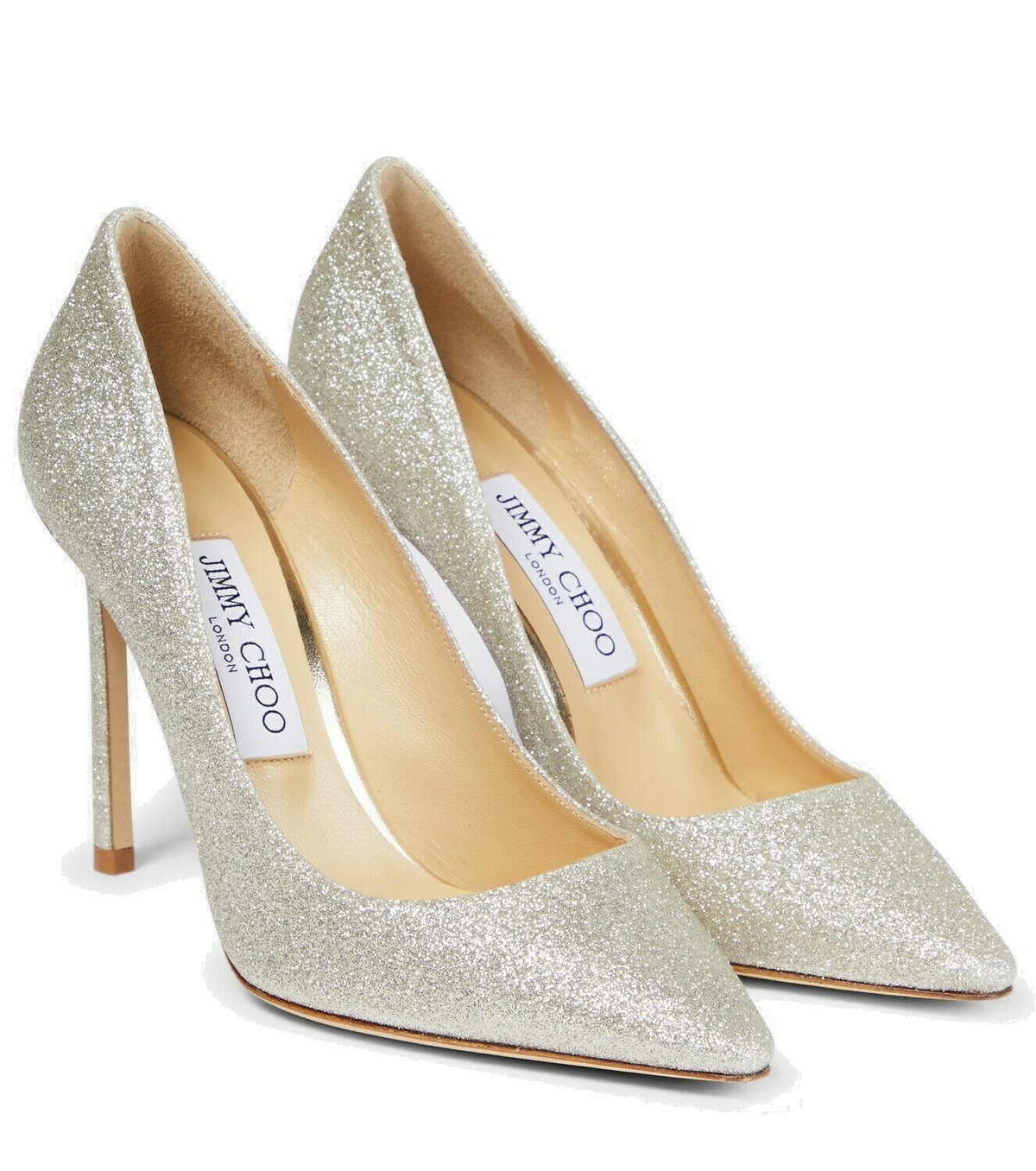 Jimmy Choo - Romy 100 glitter-embellished pumps Jimmy Choo