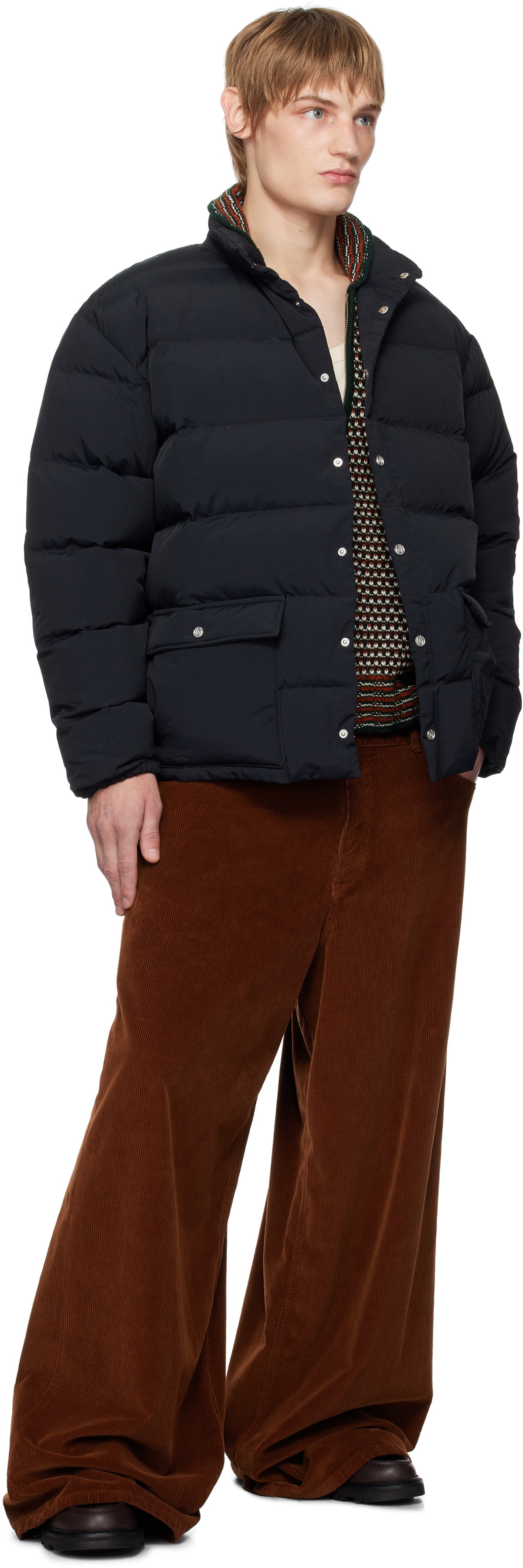 Bode Black Burlington Puffer Down Jacket Bode