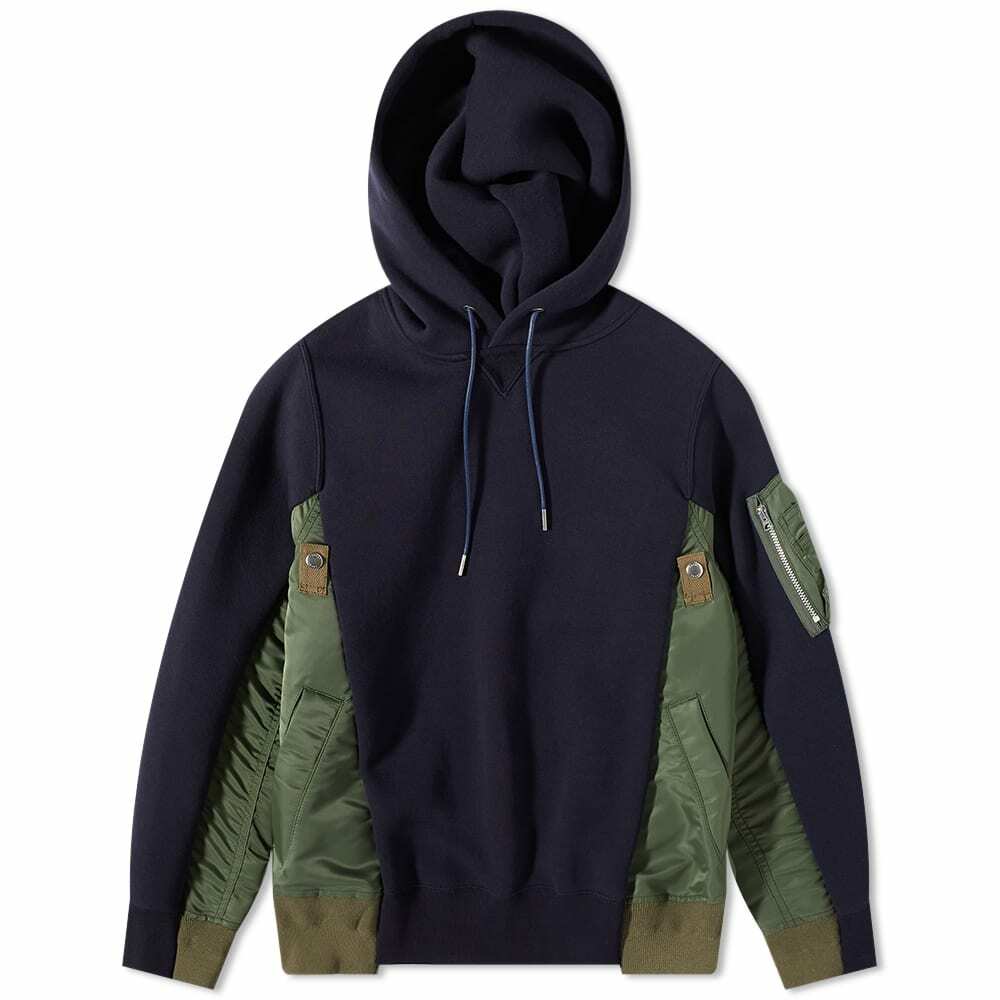 Sacai Men's MA-1 Hoody in Navy/Khaki Sacai