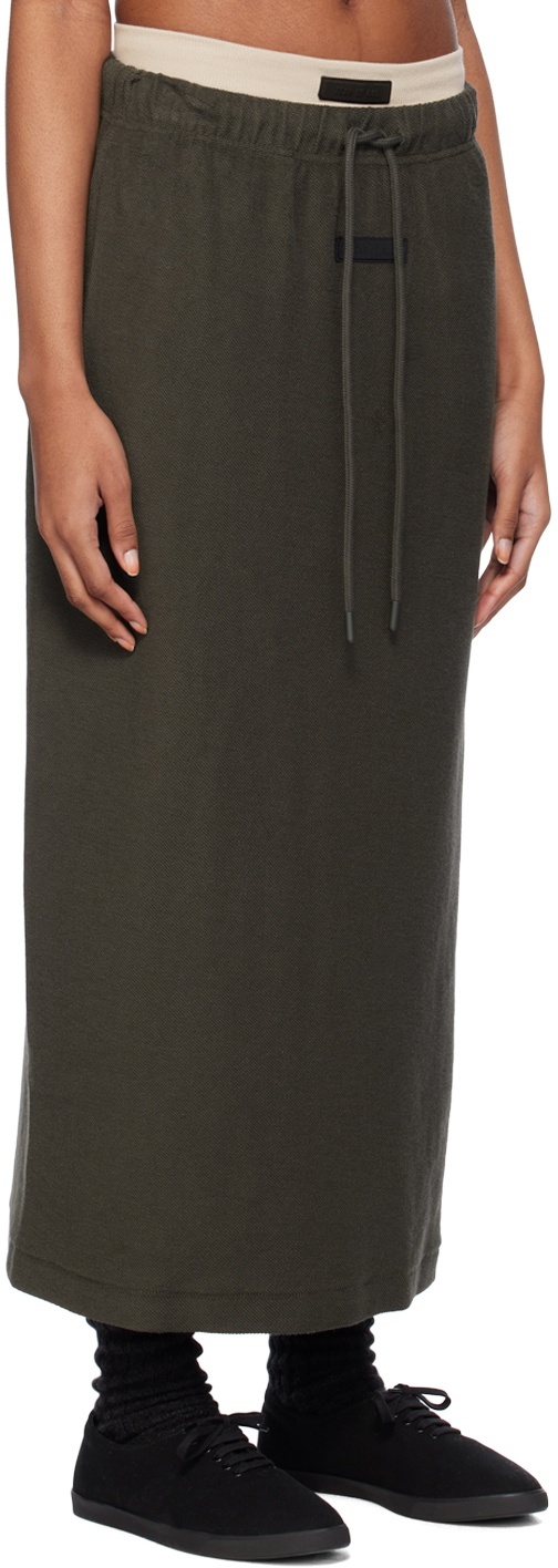 Fear of God ESSENTIALS Gray Drawstring Midi Skirt Fear Of God Essentials