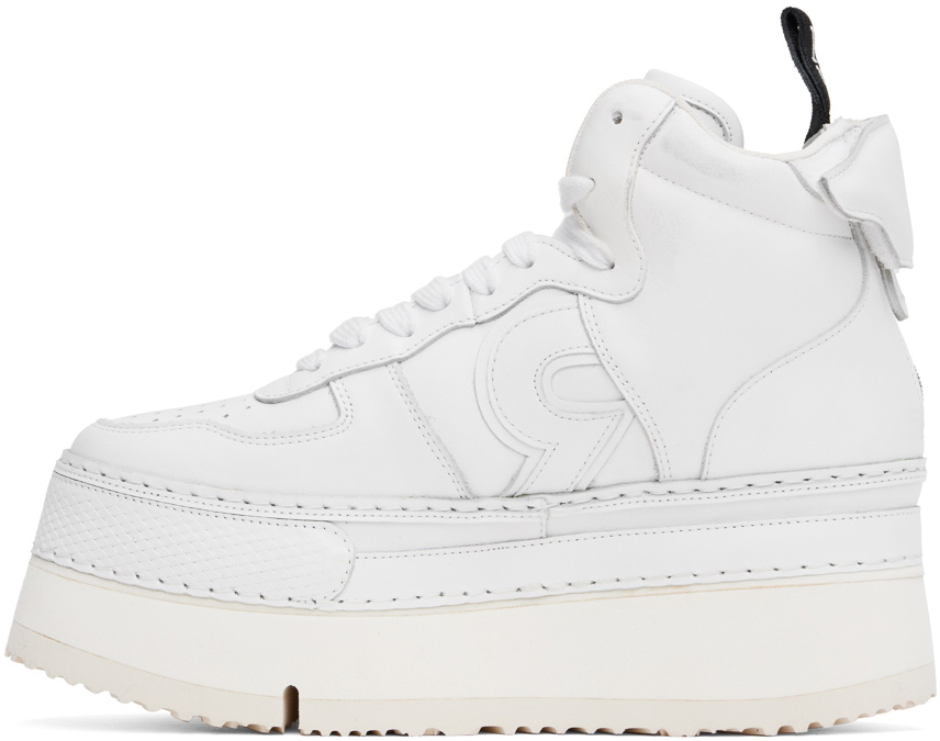 R13 White Leather Riot High Top Sneakers R13
