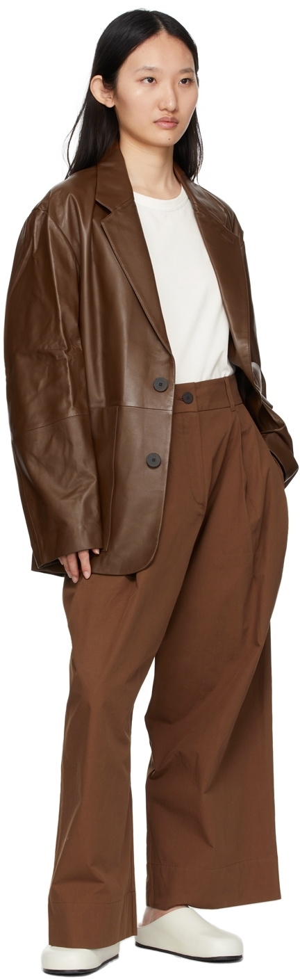 Studio Nicholson Brown Leather Conde Jacket Studio Nicholson