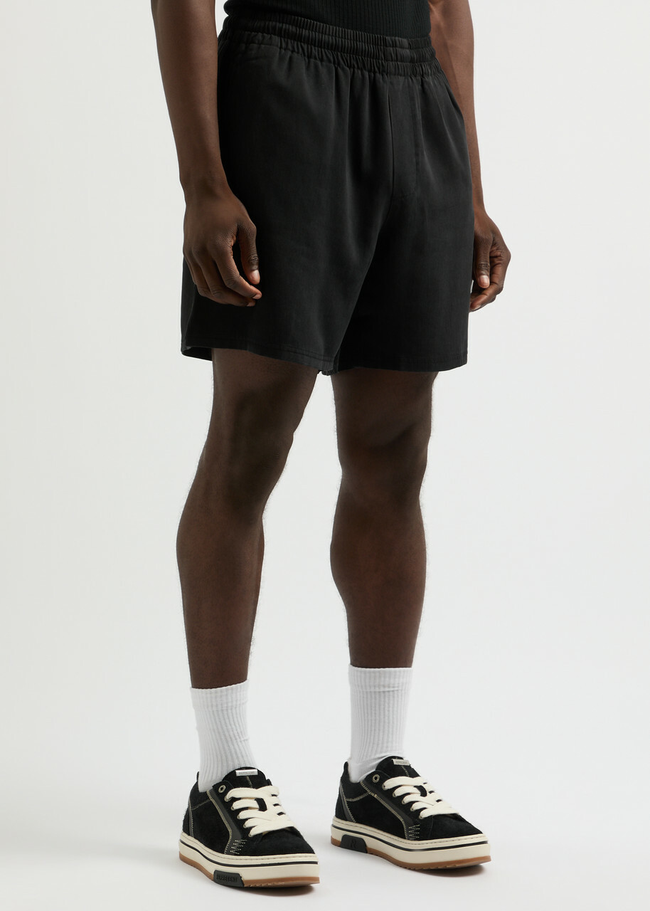 Represent Resort Logo-embroidered Twill Shorts Black Represent