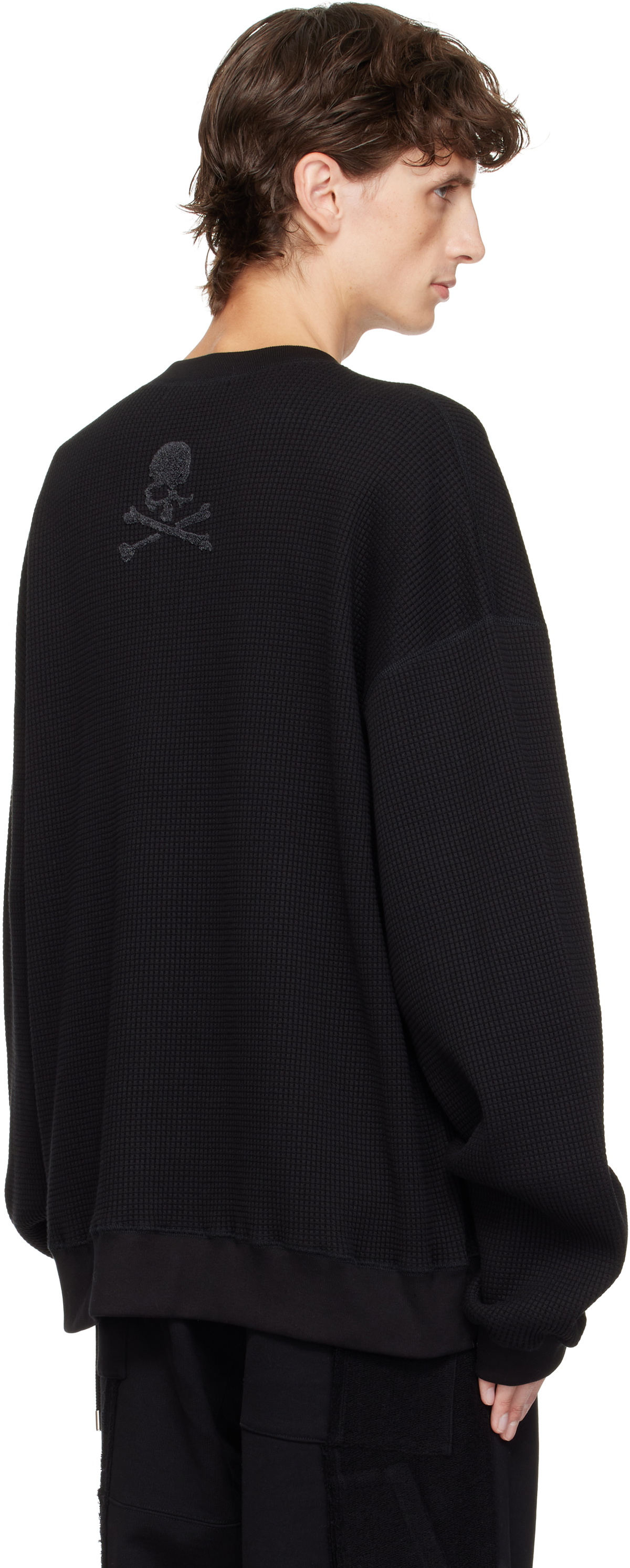 mastermind JAPAN Black Embroidered Logo Henley mastermind JAPAN