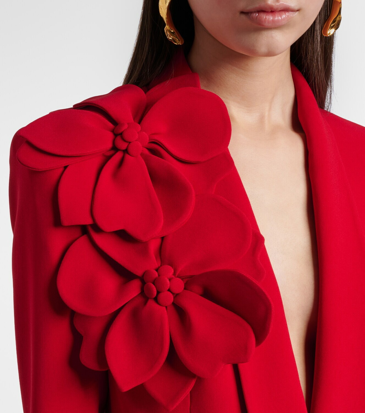 Elie Saab Floral-appliqué cady blazer Elie Saab