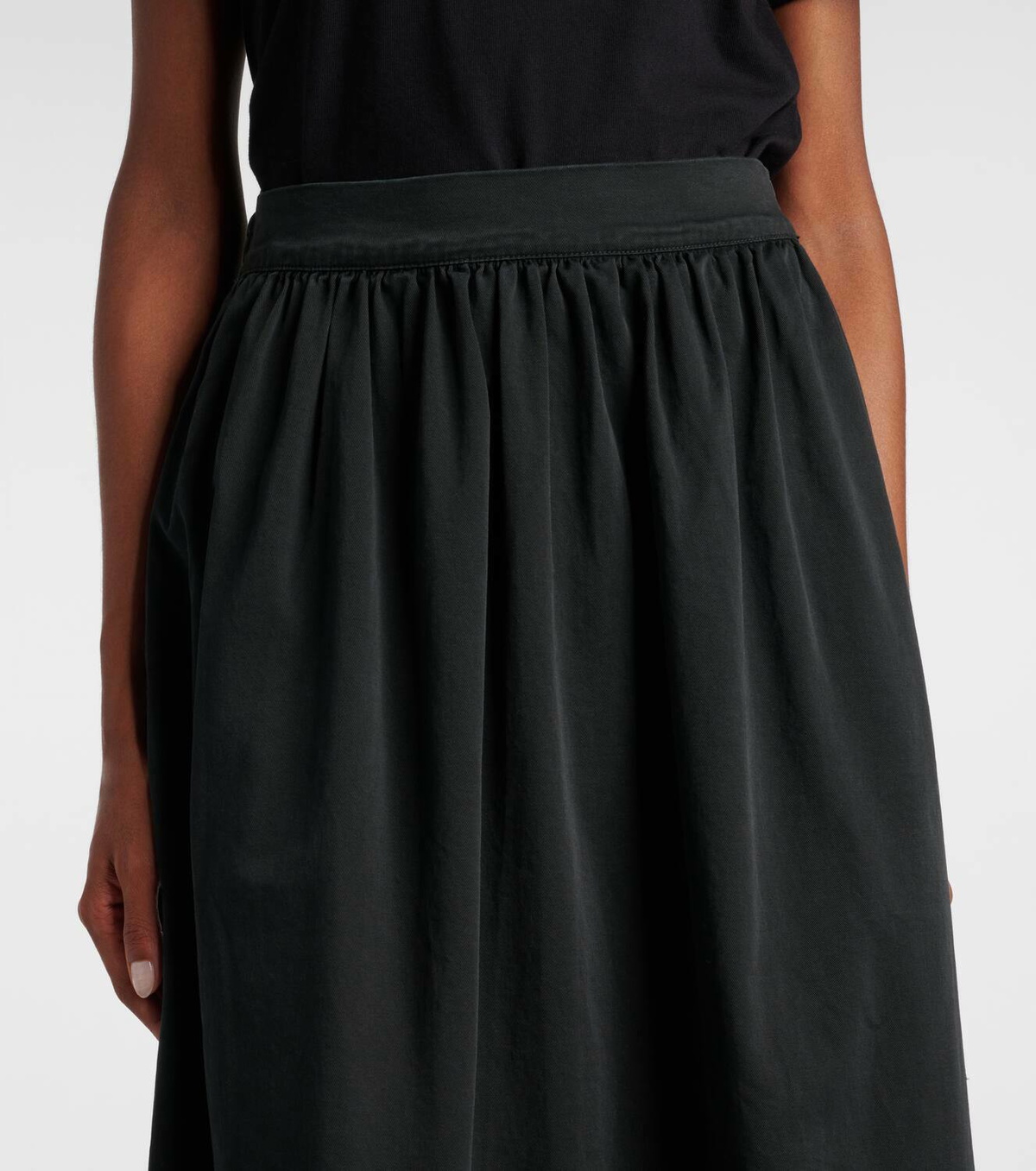 Velvet Sophia cotton-blend twill midi skirt Velvet