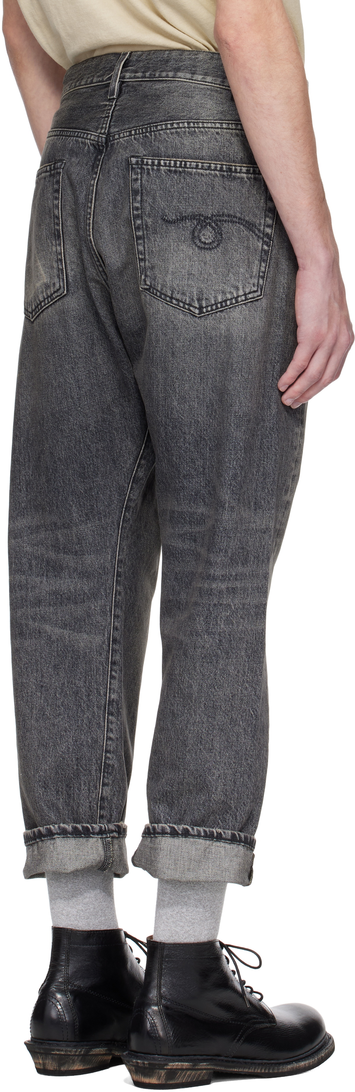 R13 Black Crossover Jeans R13