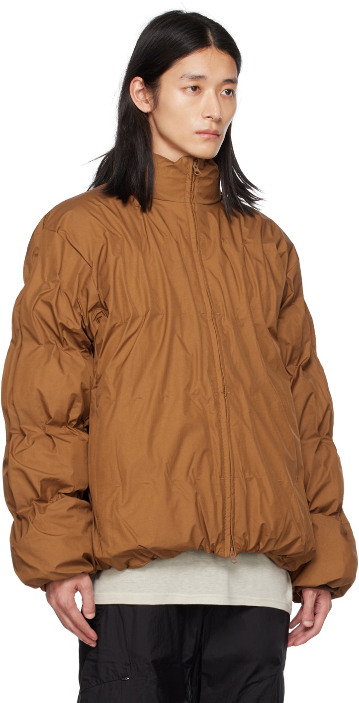 Post Archive Faction (PAF) SSENSE Exclusive Brown Down Jacket Post ...
