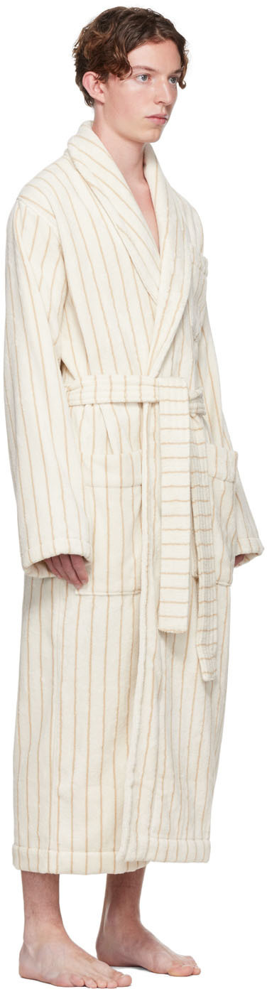 Tekla Off-White Organic Cotton Bathrobe Tekla Fabrics