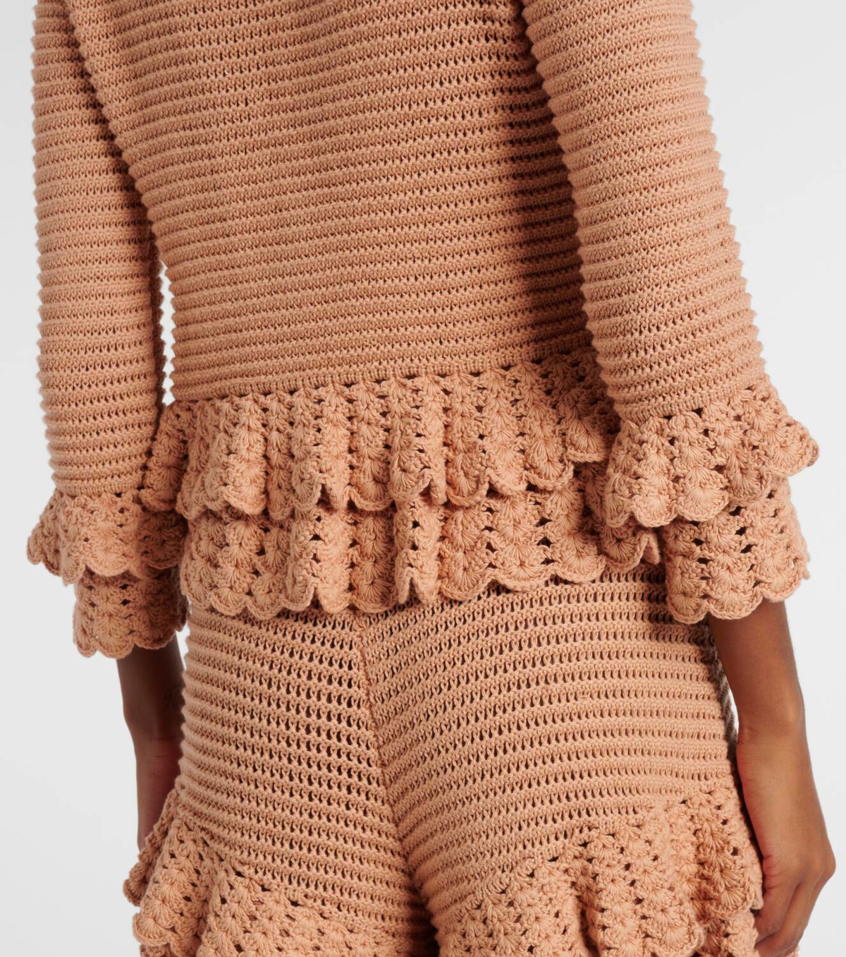 Chloé Ruffled crochet cotton cardigan Chloe