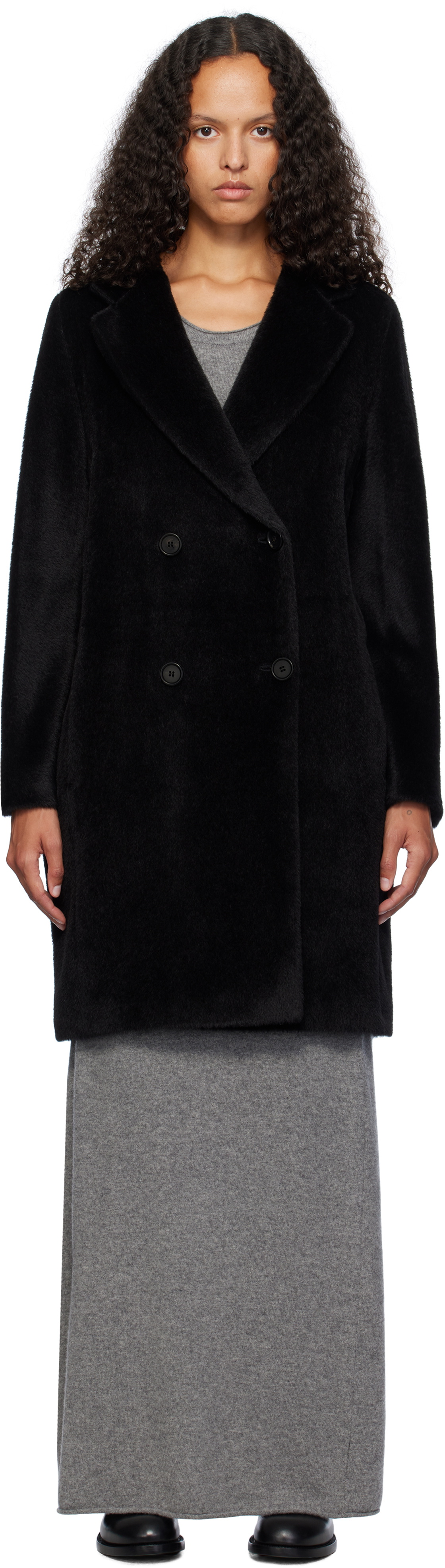 Max Mara Black Roseto Coat Max Mara