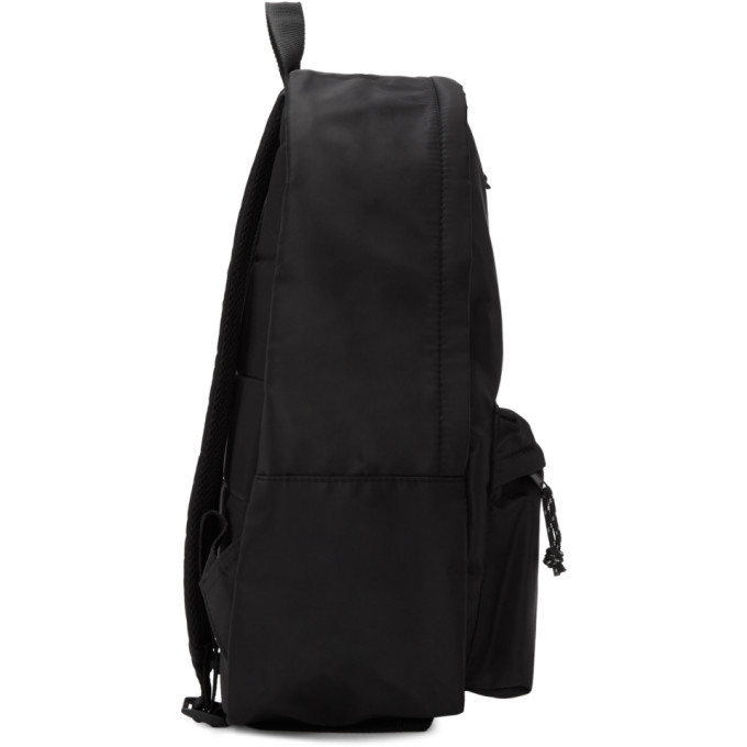 MSGM Black Large Logo Embroidery Backpack MSGM