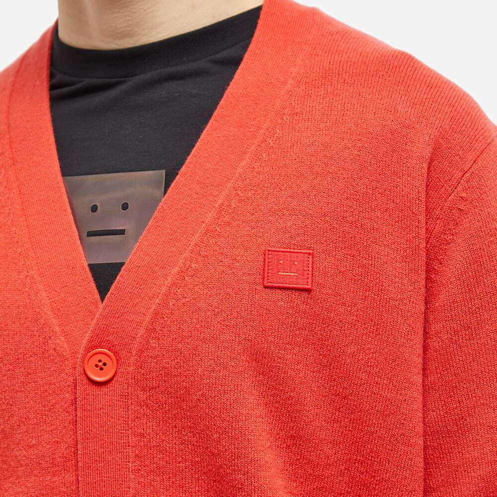 Acne Studios Men's Keve New Face Cardigan in Sharp Red Acne Studios