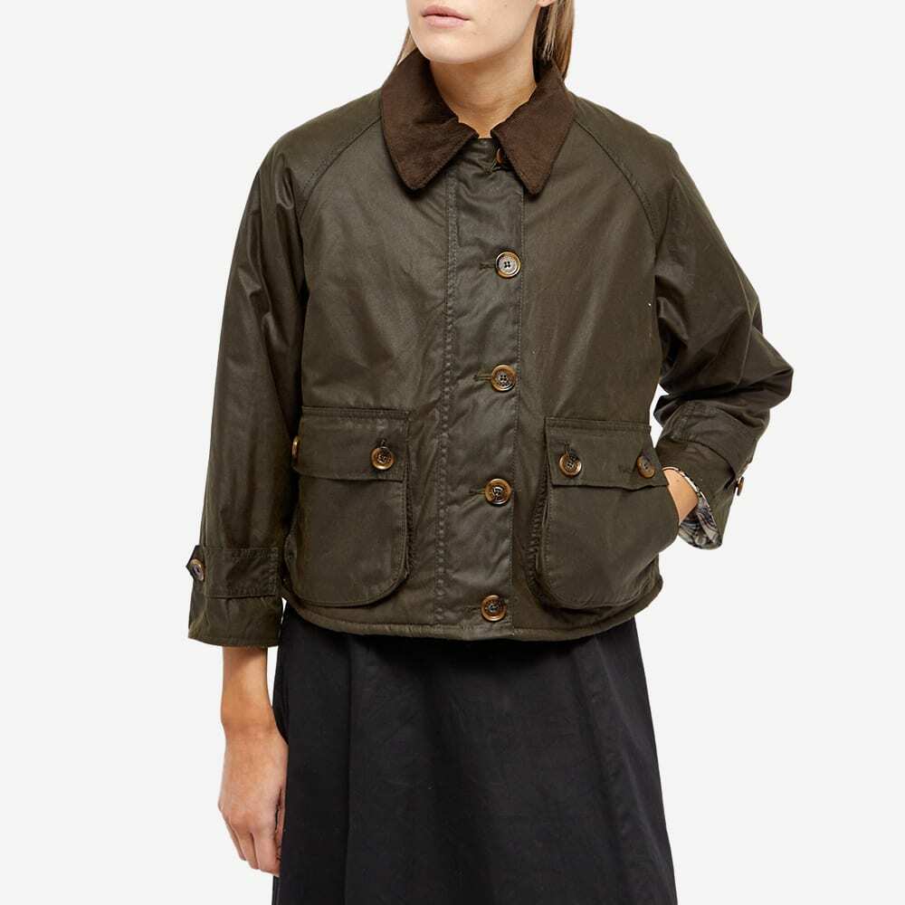 Barbour Women's x Alexa Chung Short Blair Wax Jacket in Green Barbour