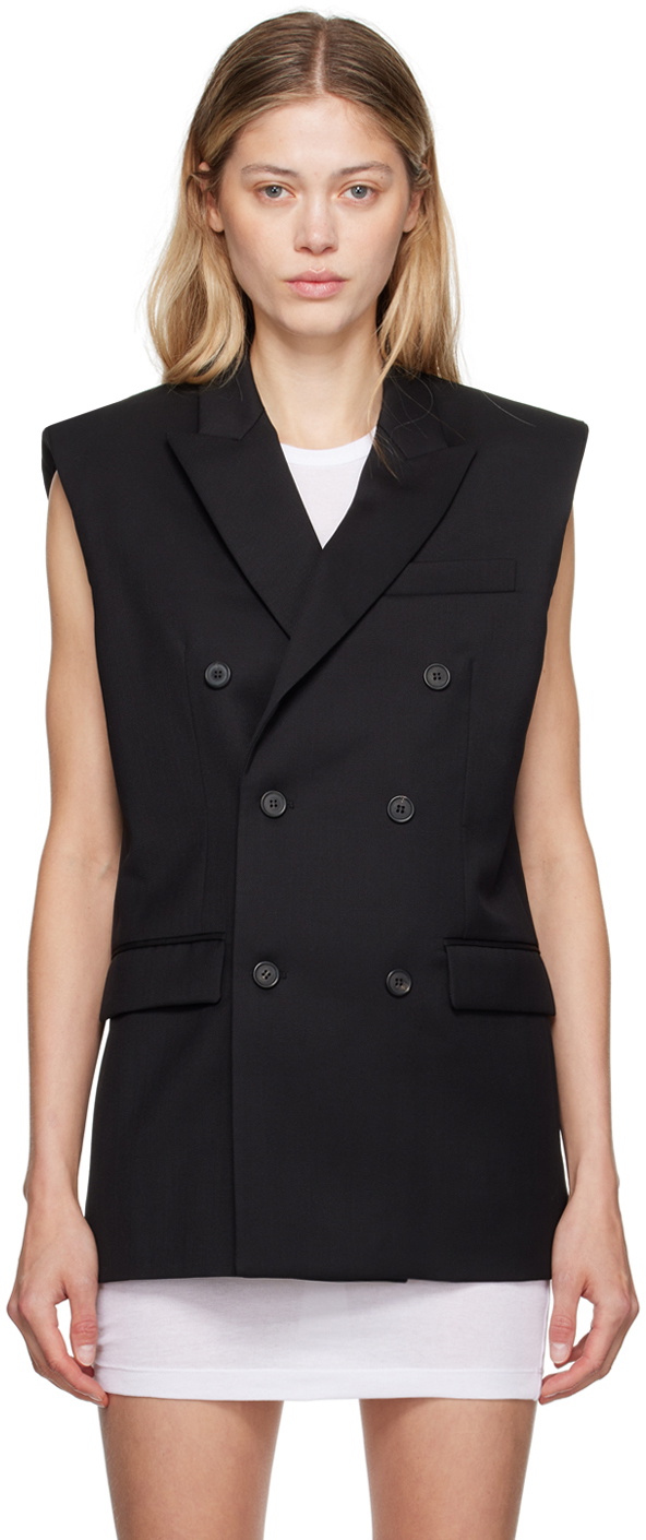 WARDROBE.NYC Black Double-Breasted Vest WARDROBE.NYC