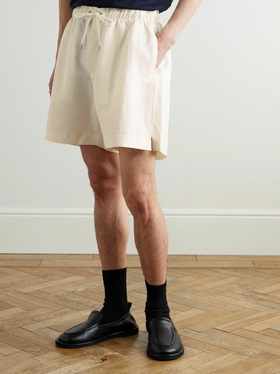 Studio Nicholson - Starboard Wide-Leg Linen and Wool-Blend Drawstring ...