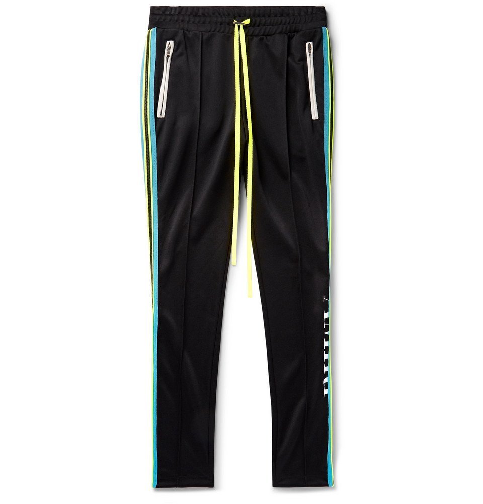 AMIRI - Skinny-Fit Webbing-Trimmed Tech-Jersey Sweatpants - Black Amiri
