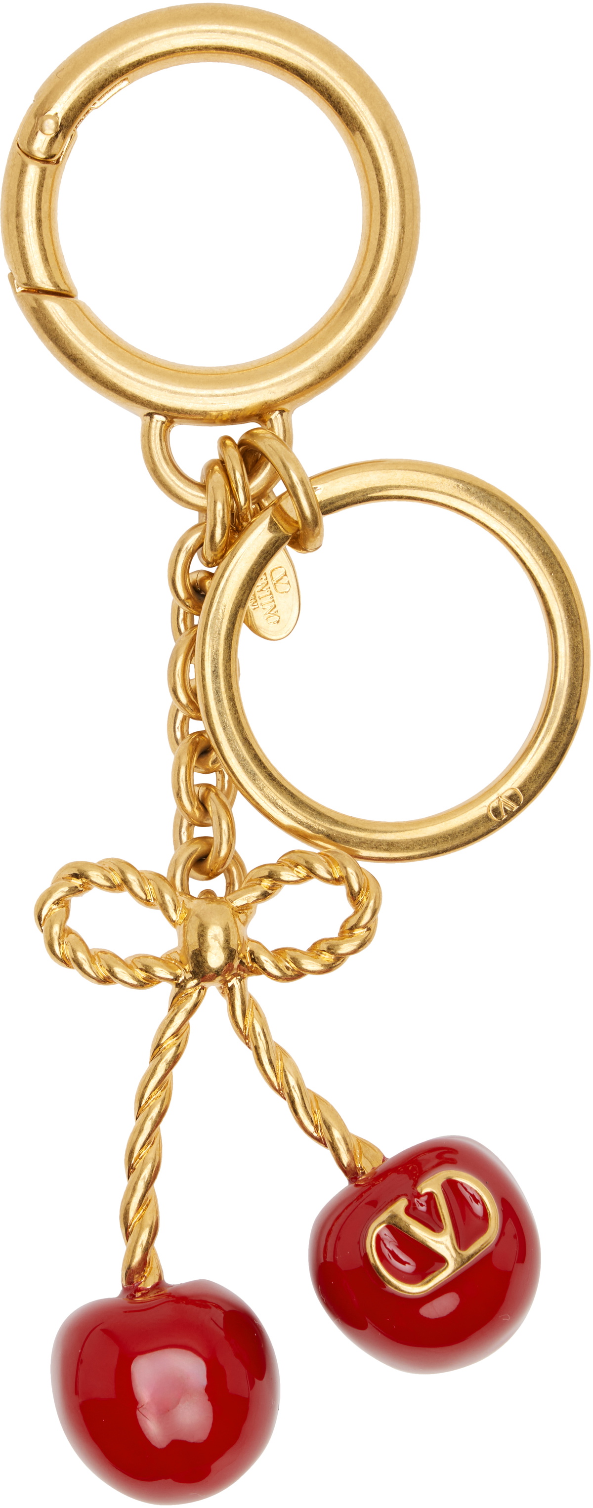 Valentino Garavani Gold 'Chez Valentino' Bag Charm Keychain Valentino ...