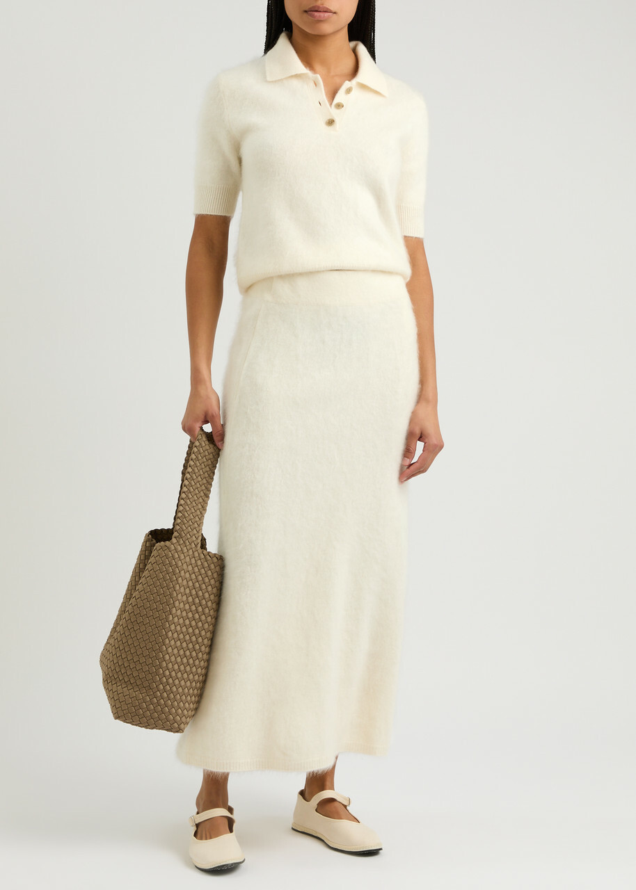 Lisa Yang Asta Brushed Cashmere Maxi Skirt Cream Lisa Yang
